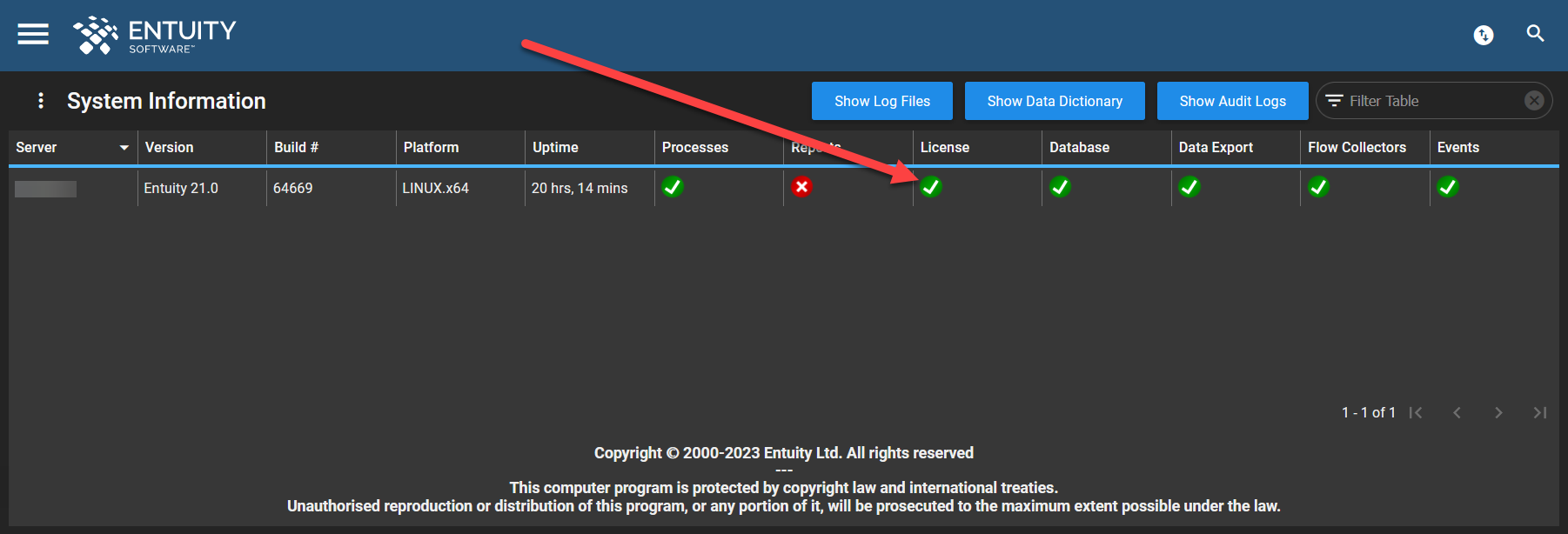 How do I check my license health? – Entuity