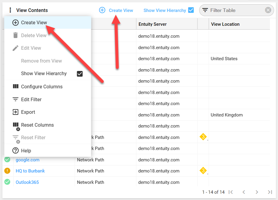 Archived - How do I create, edit, copy, move or delete a View or Subview? – Entuity