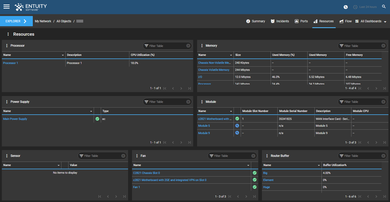 How do I view the resources associated with a device? – Entuity