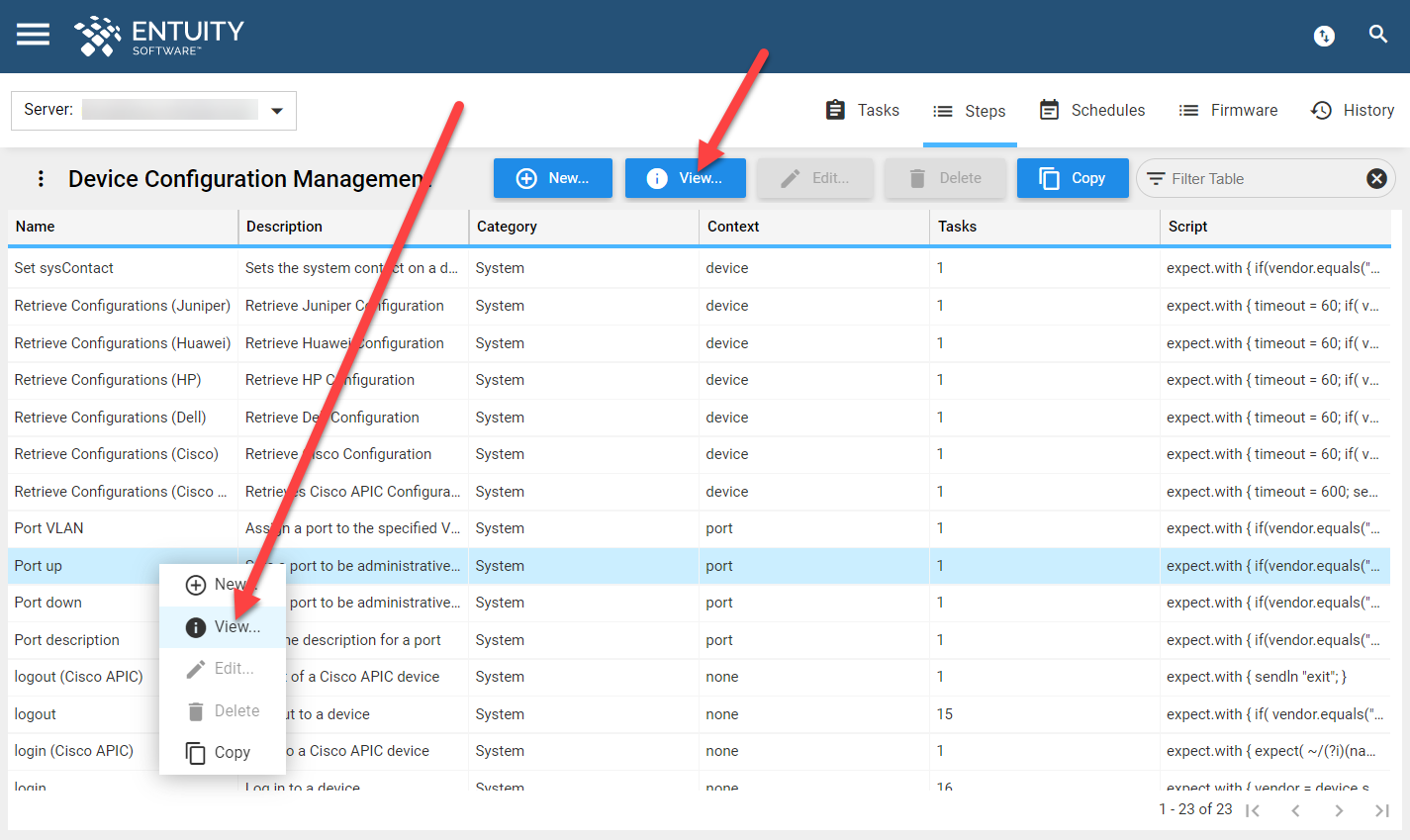 How do I configure/add steps to a task? – Entuity