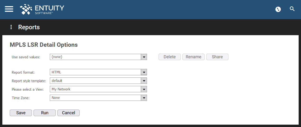 MPLS LSR Detail report – Entuity