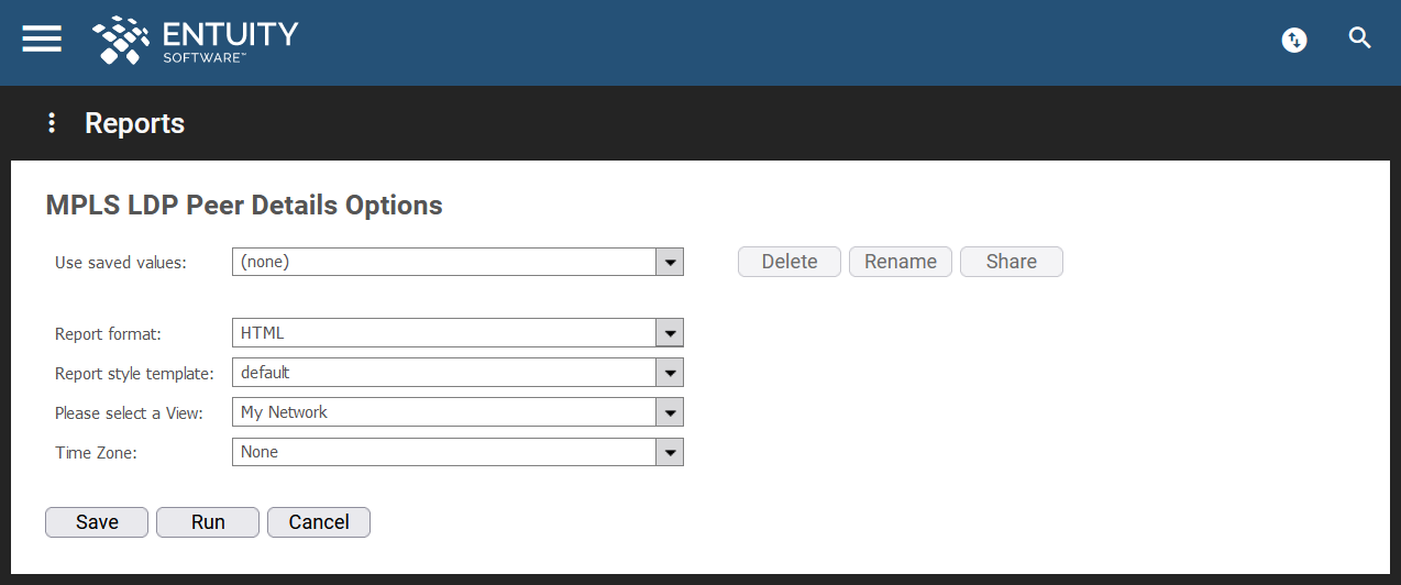 MPLS LDP Label Ranges report – Entuity