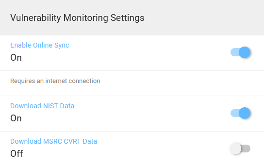 Vulnerability Monitoring Summary Enable Vulnerability Monitoring Entuity