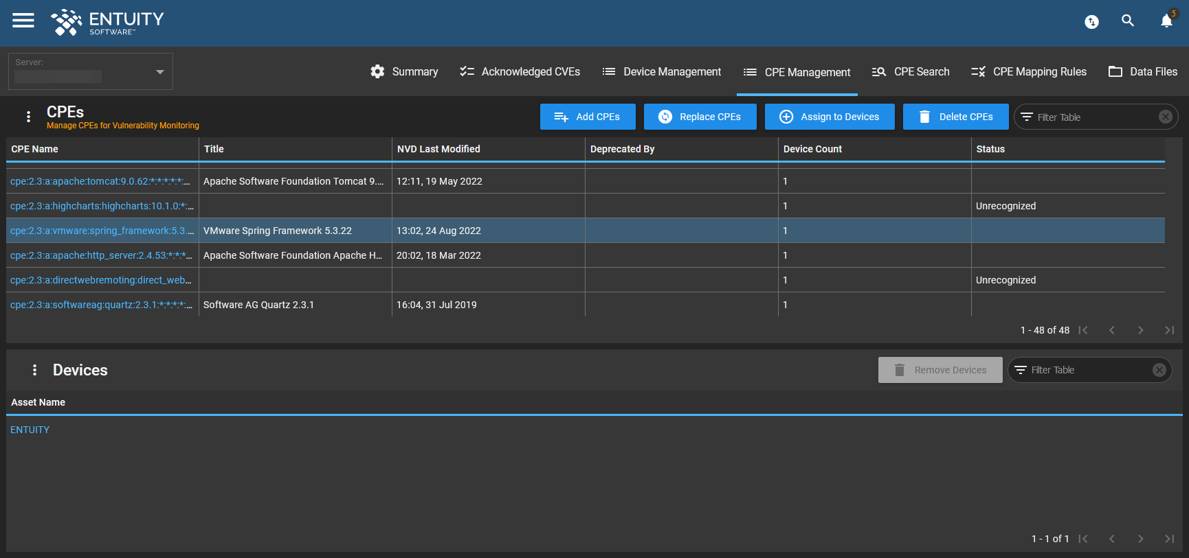 Vulnerability Monitoring Cpe Management Entuity