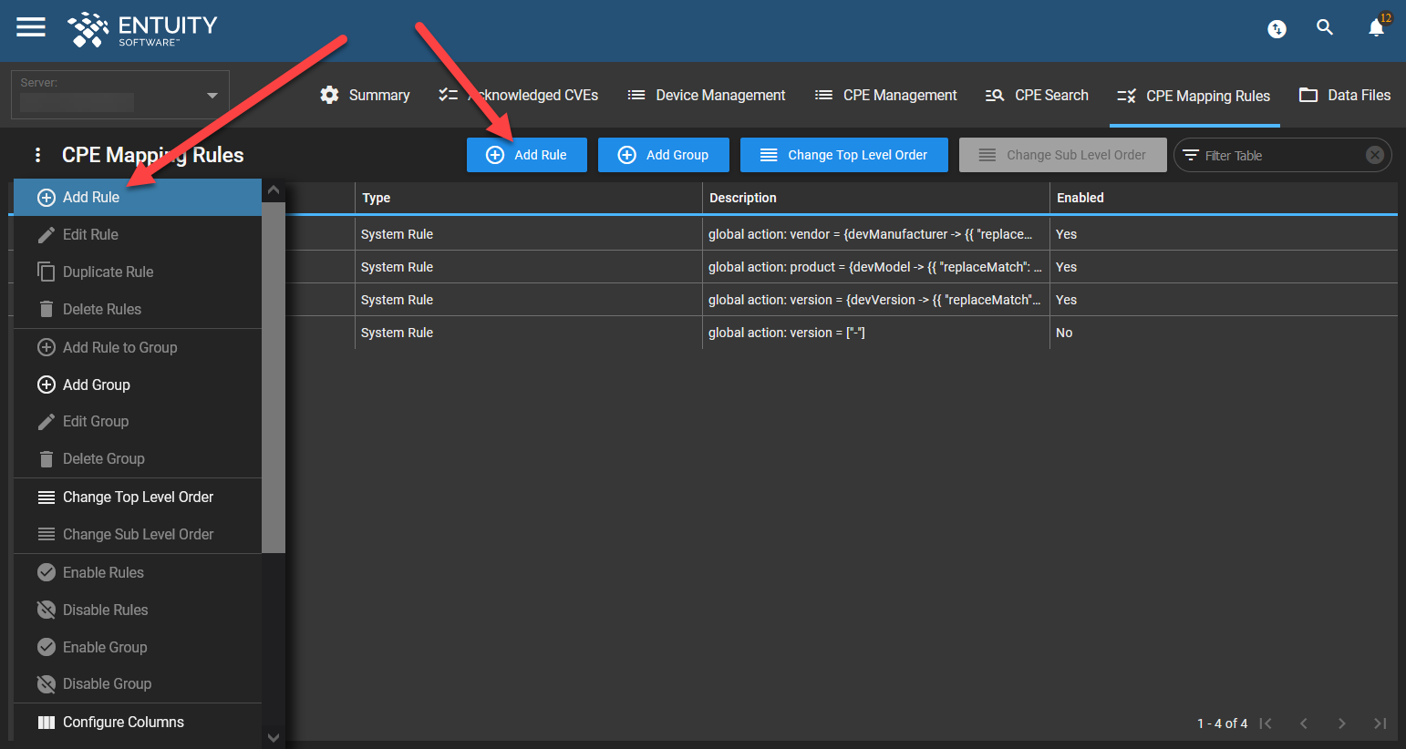 Vulnerability Monitoring - CPE Mapping Rules – Entuity