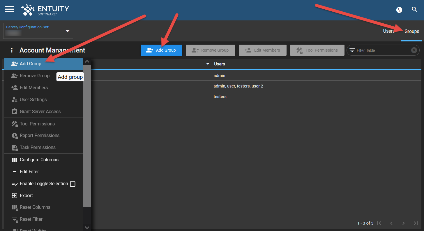 How do I manage user groups and user permissions? – Entuity