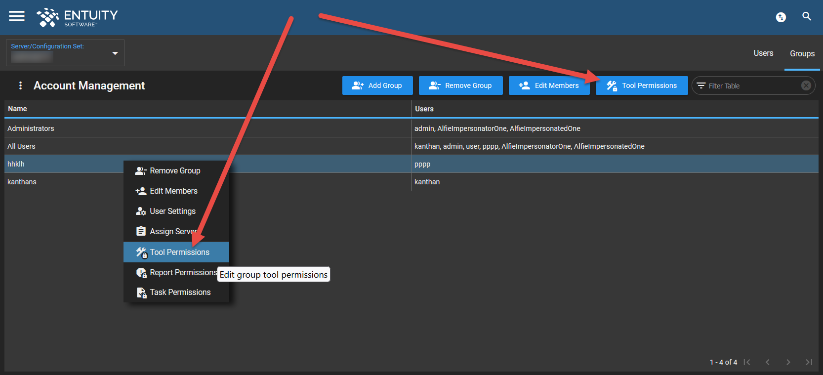 How do I manage user groups and user permissions? – Entuity
