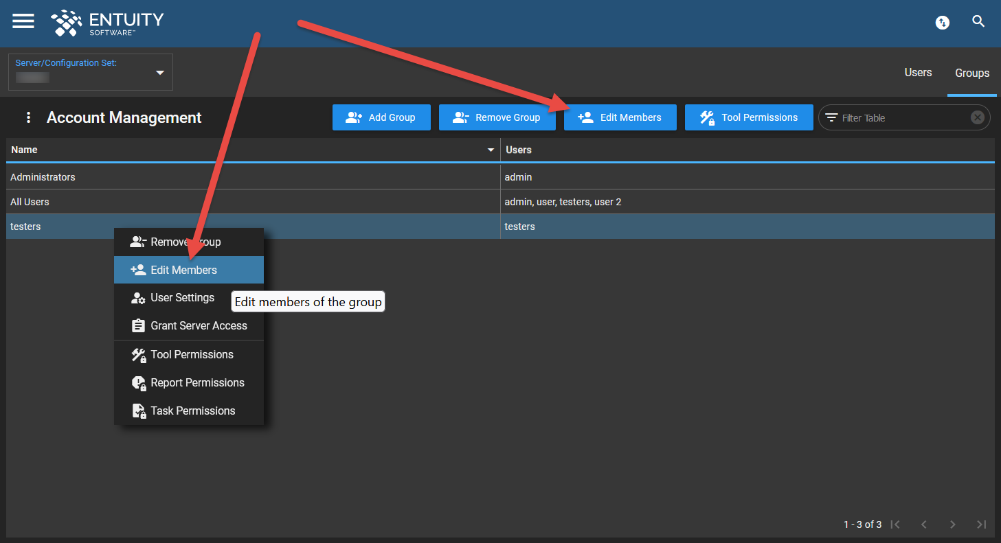 How do I manage user groups and user permissions? – Entuity