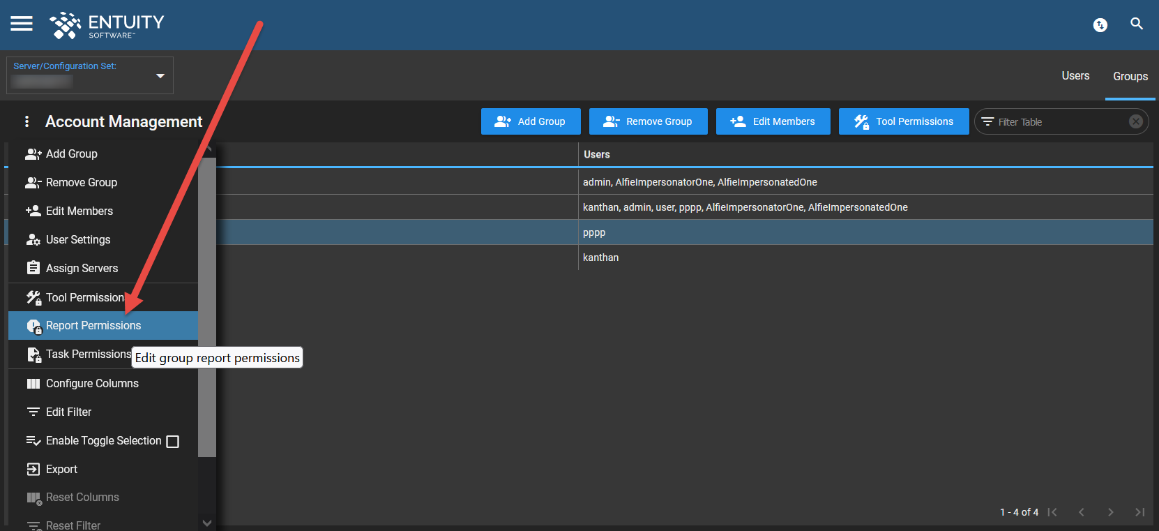 How do I manage user groups and user permissions? – Entuity