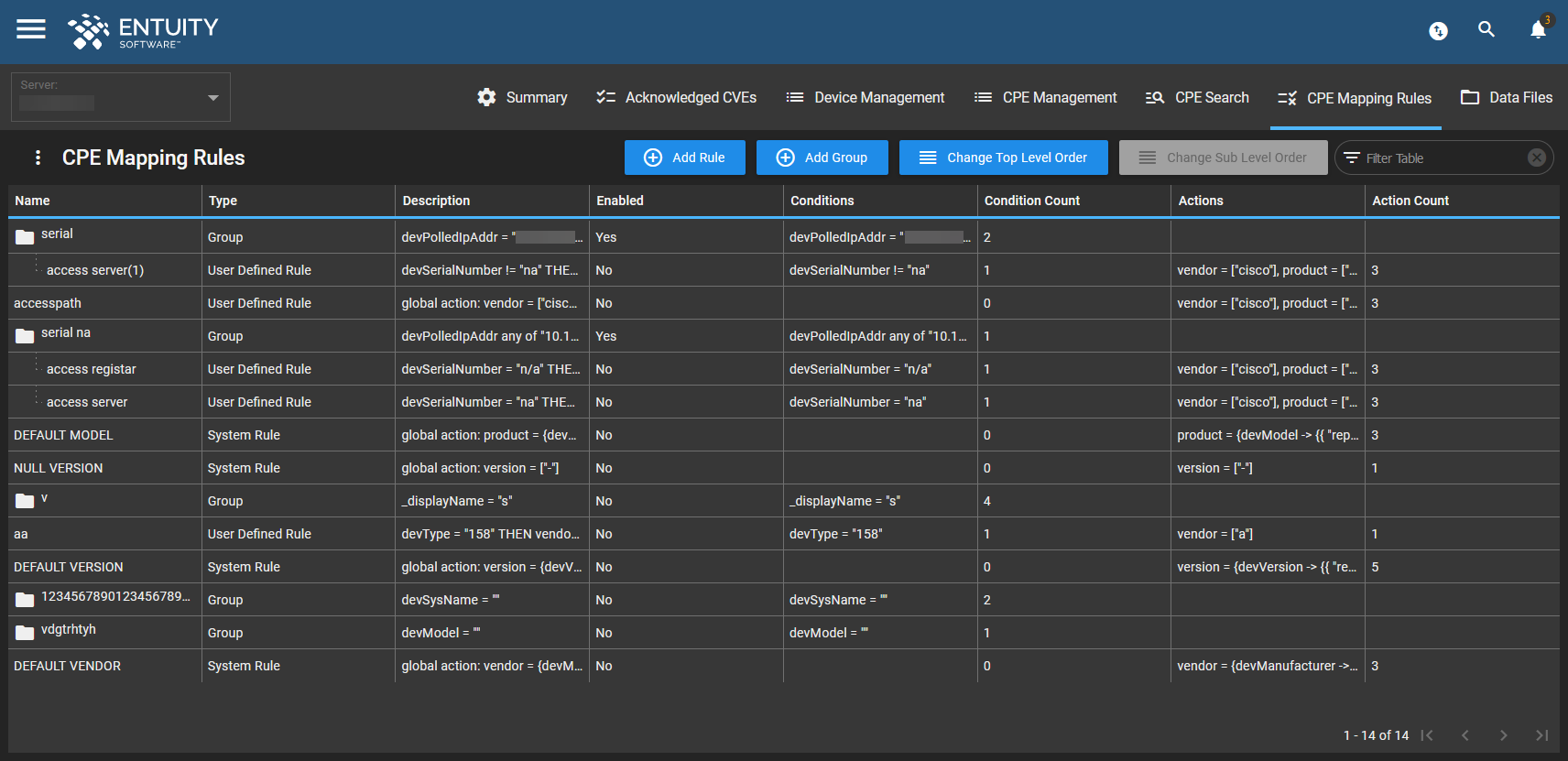Vulnerability Monitoring - CPE Mapping Rules – Entuity