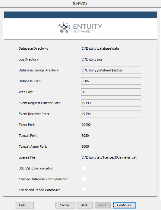 How do I configure Entuity via the wizard? – Entuity
