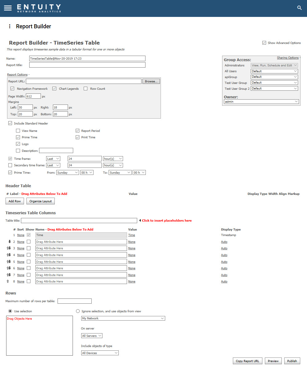 How do I build a Time Series Table report? – Entuity