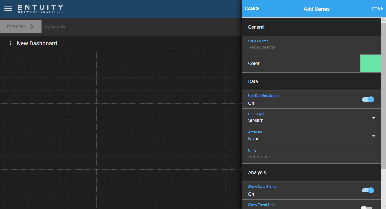 Chart dashlet – Entuity