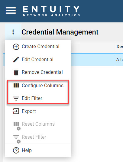 Asset credential management – Entuity