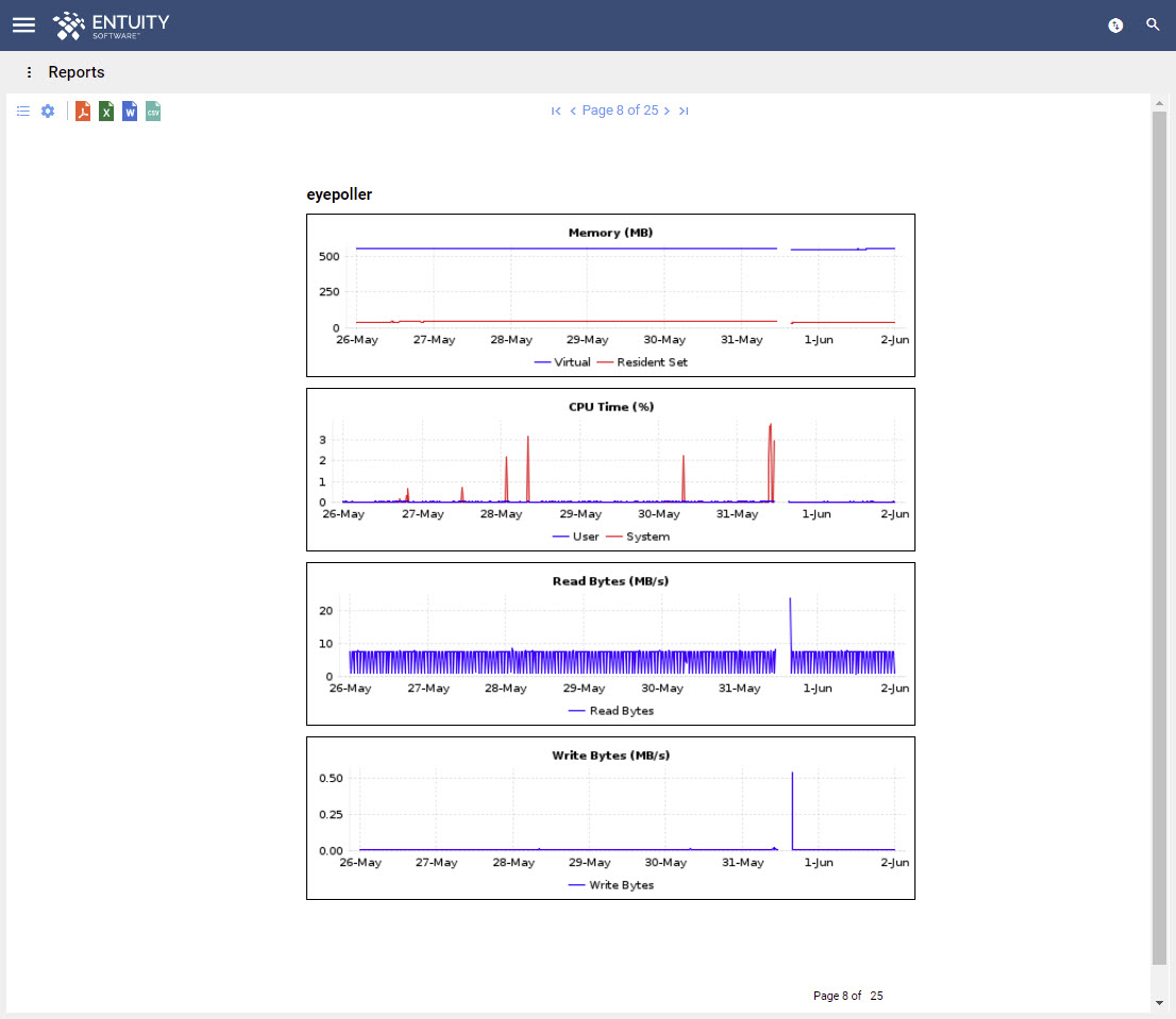 Process Diagnostics report – Entuity