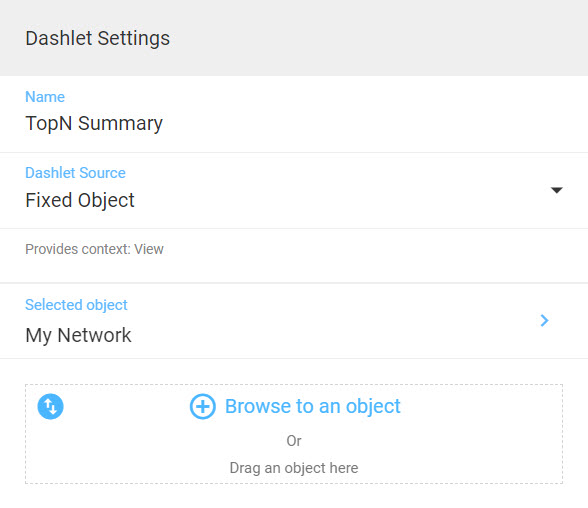 TopN Summary dashlet – Entuity
