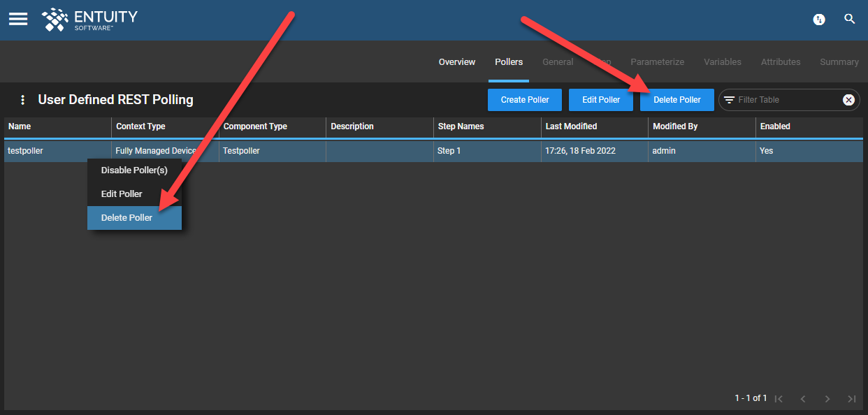 How do I view my user defined REST pollers? – Entuity