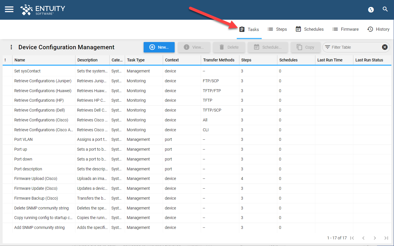 How do I create, edit or delete a configuration task? – Entuity