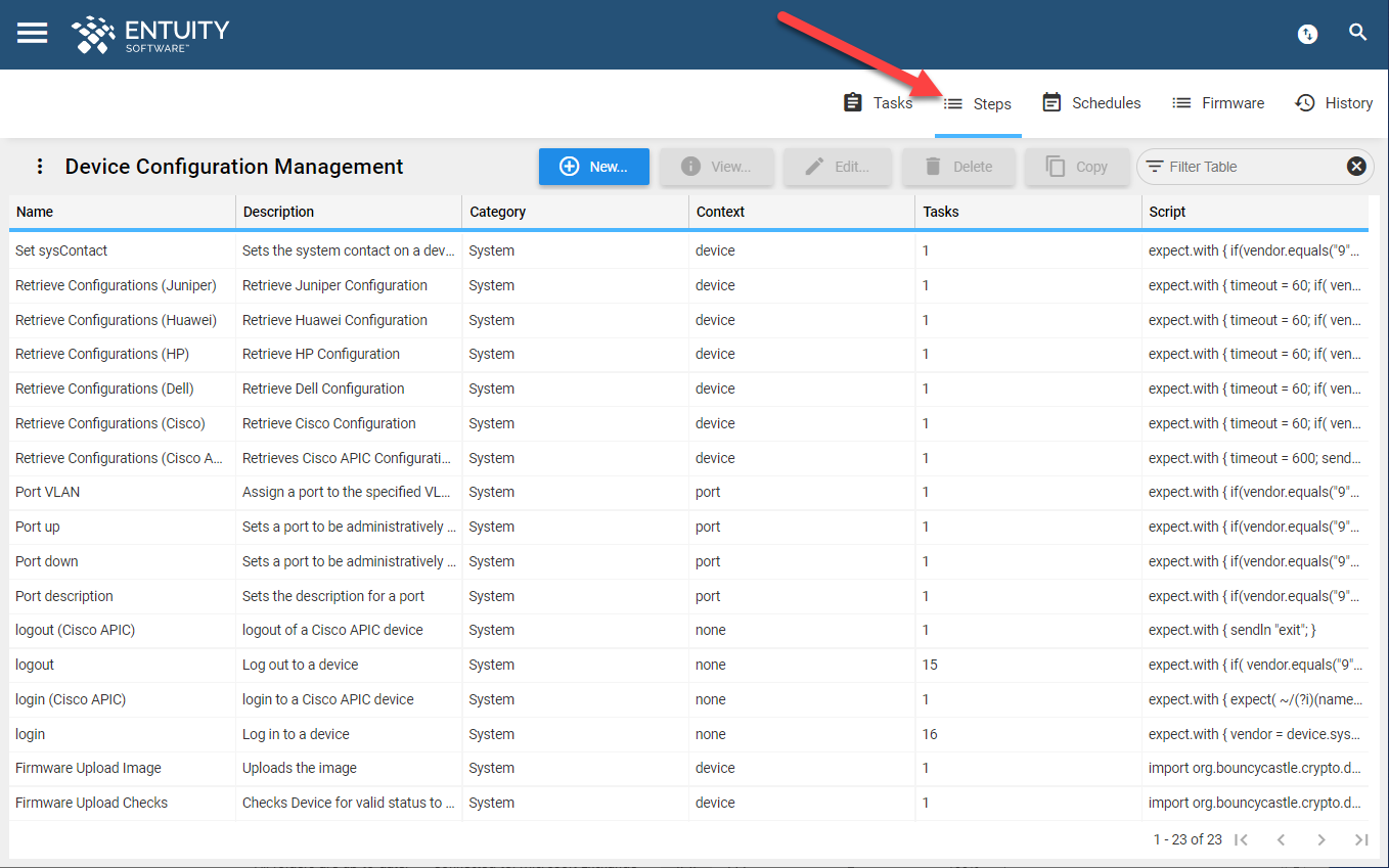 How do I configure/add steps to a task? – Entuity