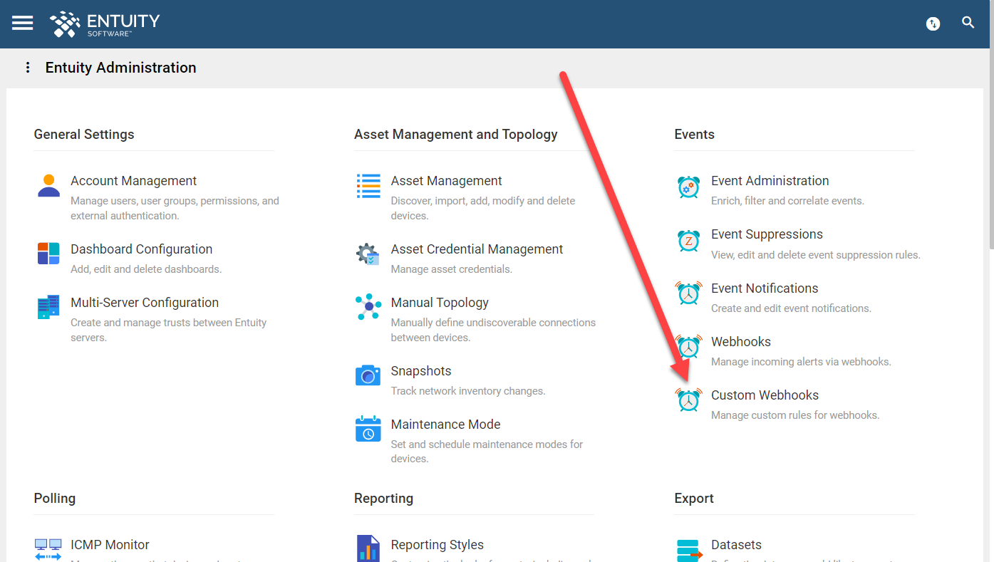 Introduction to custom webhooks – Entuity