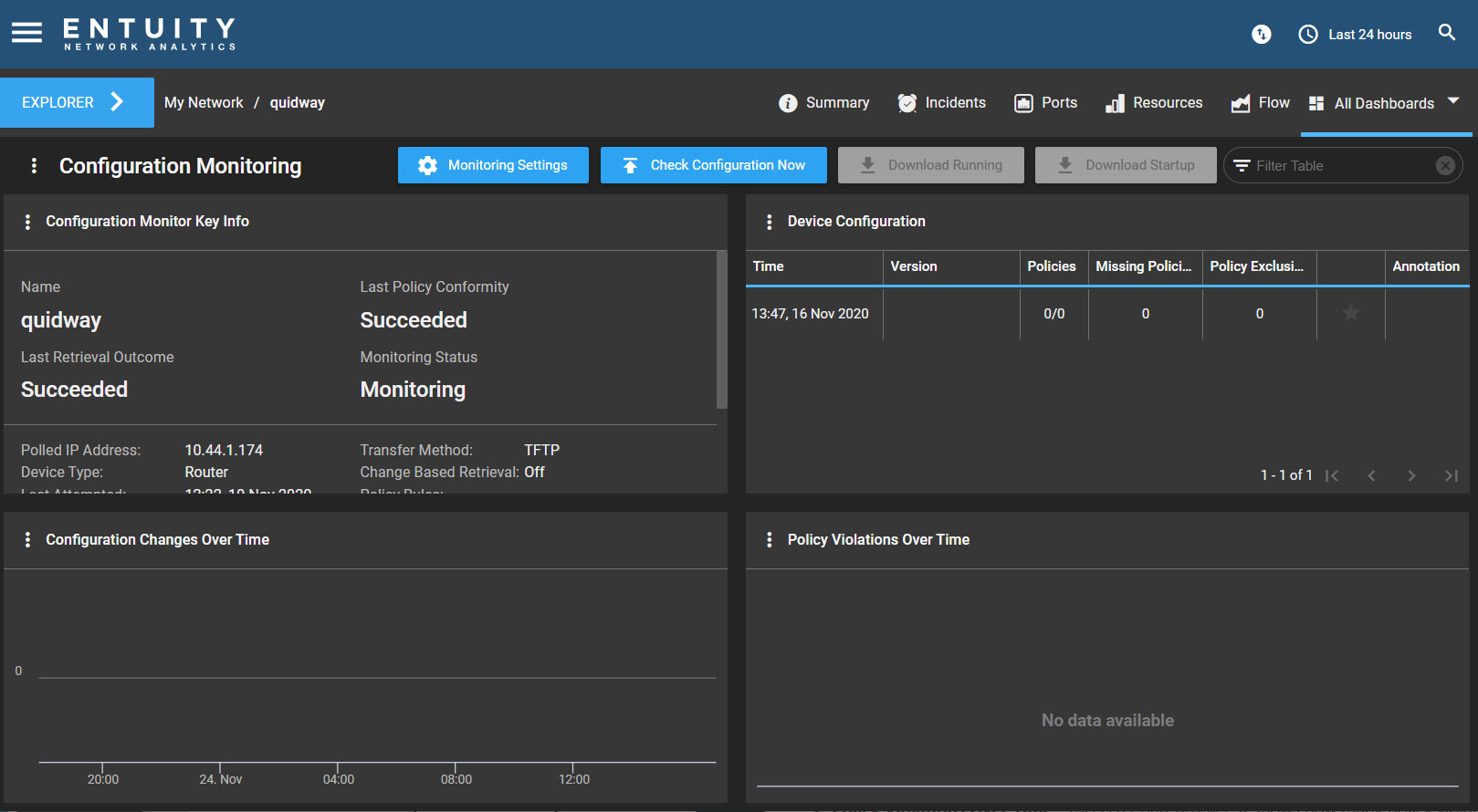 Archived - Configuration Monitoring dashboard (Entuity v19.0 and below) – Entuity