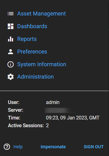 Main Menu – Entuity